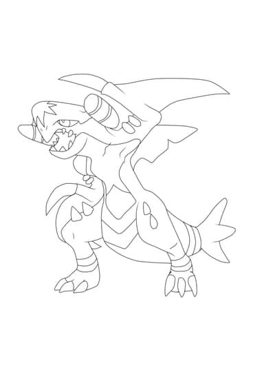 Printable Garchomp coloring pages