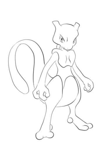 Printable Mewtwo coloring pages